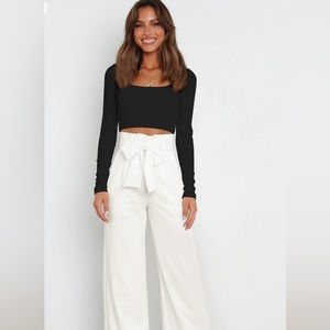 NAF NAF | Pants & Jumpsuits | Naf Naf Paris Nwt Crudo Puro White Tie ...